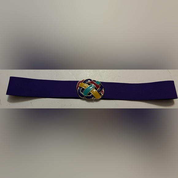 unbranded | Accessories | Vintage Purple Stretch Belt With Multicolored ...